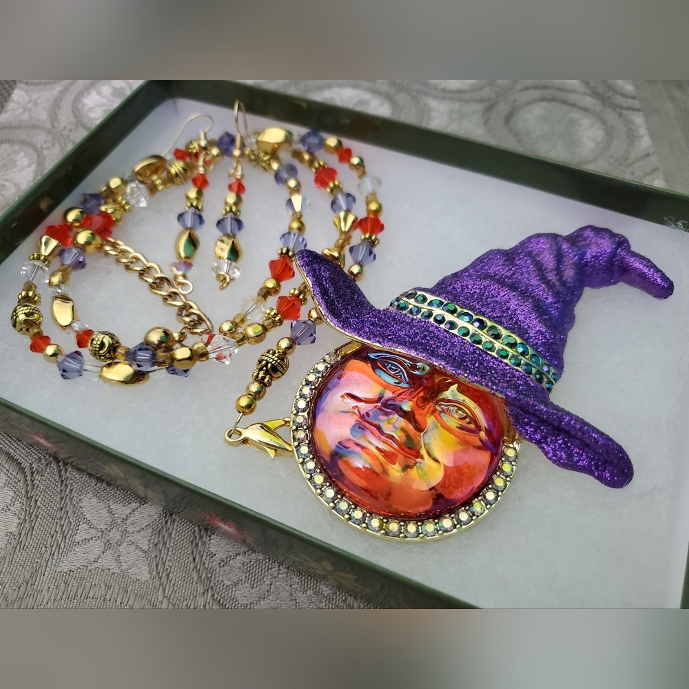 Super Rare Kirks Folly Seaview Moon Face Brooch/Penda… - Gem